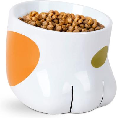 China Raised Ceramic Food Water Bowl ABS For Cat Reduce Neck Burden for sale