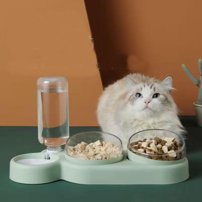 China Anti Overturning Double Cat Water Bowl Automatic Water Storage For Protecting Cervical Spine for sale
