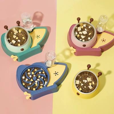 China PP Anti Choking Slow Food Bowl Combination Cat Feeder Bowl for sale