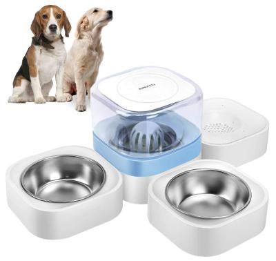 China 2 Stainless Steel Automatic Water Feeder Raised Dog Cat Bowl 10cm for sale