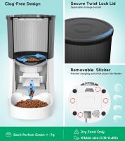 China Smart Ceramic Automatic Cat Feeders Double Raised With Camera for sale