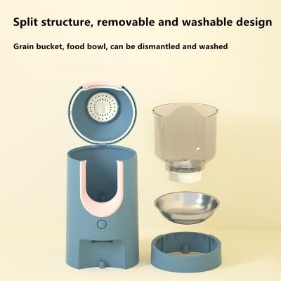 China Stainless Steel Intelligent Pet Feeder Timing Quantitative Dual Purpose Moisture Proof for sale