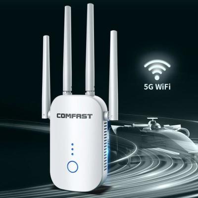 China 1200Mbps Powerful Wifi Repeater 2.4G/5GHz Long Range Wifi Extender 802.11ac for sale
