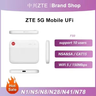 중국 잠금 해제된 ZTE F50 5G 포켓 와이파이 라우터, DL1.6Gb/s 속도 및 고속 연결을 위한 USB 3.0 Type-C 판매용