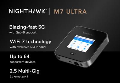 中国 M7 Ultra 5G ミリ波 WiFi 7 モバイルホットスポットルーター、5.8Gbps速度、2.5Gイーサネット対応 販売のため