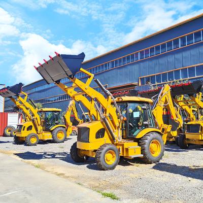 China Cheap Diesel Small Backhoe Wheel Loader Tractor Excavator Compact Backhoe with Bucket for Agriculture for sale