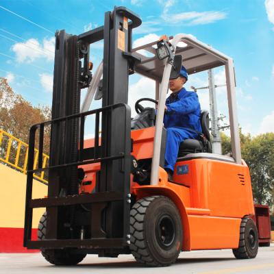 China 3Ton CE Farm Battery Forklift Warehouse Workshop 4 Wheel Mini Electric Forklift for sale