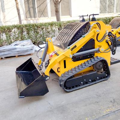 China China Track Wheel CE/EPA/EURO 5 Mini Skid Steer Loader With Bucket Trencher Rotary Plow for sale