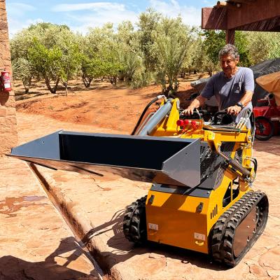 China FREE SHIPPING CE Skid Steer Loader Gasoline Tracked Mini Front End Skid Steer Loader With Attachments for sale