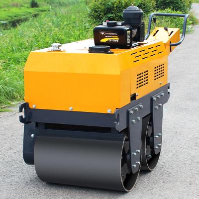 China Walk Behind Mini Vibratory Roller Double Drum Road Roller Small Road Roller Road Compactor with CE for sale