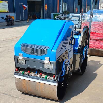 China Construction Machinery Double Steel Wheel Compactor 1ton 2ton 3ton Vibration Ride on Mini Road Roller for sale