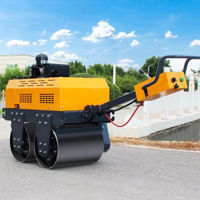 China Hot Sale Handle Compactor Walk Behind Double Drum Roller Pedestrian Mini Road Roller Price for sale