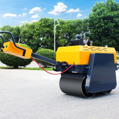 China Mini 0.5 Ton Self Propeller Walk Behind Diesel Two Steel Vibratory Road Roller for sale