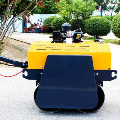 China 500kg Vibratory Roller Compactor Walk Behind Double Drum Road Roller Low Price for sale