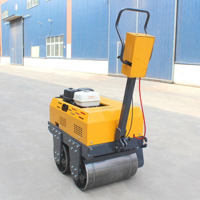 China New Walk Behind Small Roller Double Drum Compactor Mini Vibratory Road Roller for sale