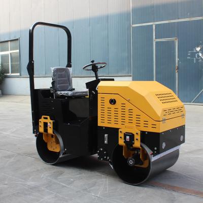 China Factory Price CE Certified Double Drum Road Roller 1500kg Asphalt Compactor Roller Mini Vibratory Roller for sale