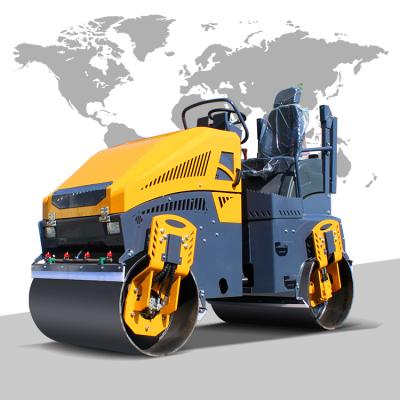 China Factory New Product 3 Ton Ride on Road Roller Double Drum Full Hydraulic Vibratory Roller for Sale for sale
