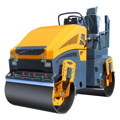 China 4 Ton Vibratory Double Drum Ride on Mini Road Roller Hydraulic Asphalt Roller Earth Concrete Compactor for Construction for sale