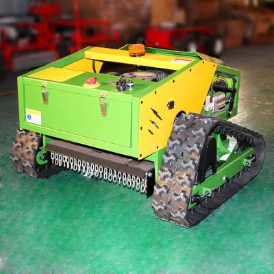 China Gasoline Crawler Robot Lawn Mower Self Propelled Remote Control Walking Tractor Garden Grass Cutting Machine for sale