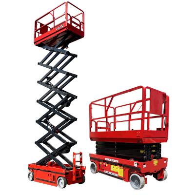 China 6m 8m 10m 12m 14m Hydraumatic Capacity Electric Mobile Scissor Lift Table Manlift Mobile Platform for sale