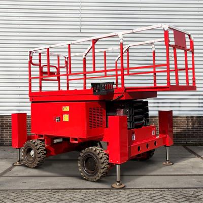 China High Quality 12m Off-road Wheel Full Electric Mobile Scissor Lift Platform Price for sale