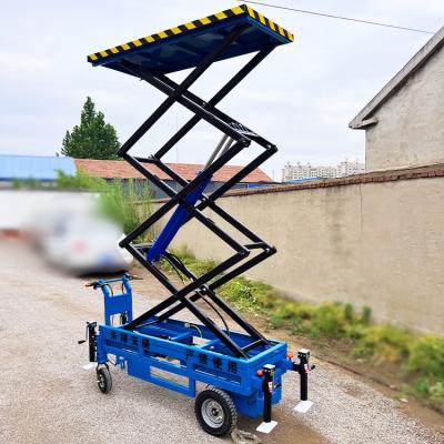 China 4m Hand Push Mobile Scissor Lift Platform AC Power Aerial Scissor Type Lift Tables for sale