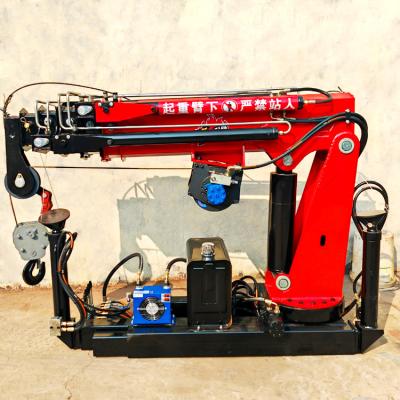 China China Manufacturer 1.5ton Small Folding Boom Truck Mounted Crane for Mini Pickup for sale