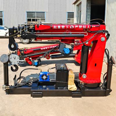 China 1-6 Ton Truck Mounted Crane Hydraulic Knuckle Boom Pickup Folding Crane Light Construction for sale