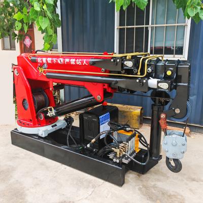China Small Portable Electric Winch Hydraulic Lifting Rotary Crane with Remote Control for Construction and Farming for sale