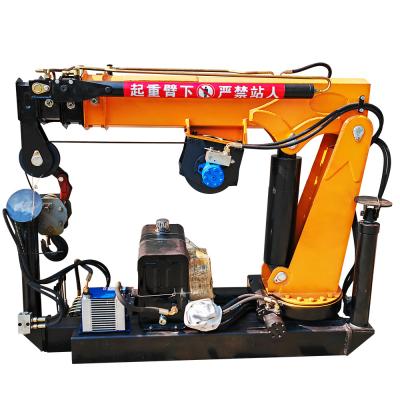 China Folding Boom Pickup Mini Hydraulic Crane  Mini Electric Pickup Truck Mounted Crane for sale