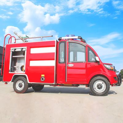 China Four-wheeled Miniature Two-seat Enclosed Water Tank Fire Truck Small Electric Urban Small Electric Fire Fighting Truck for sale
