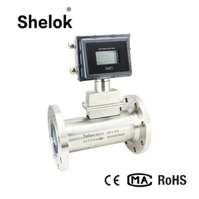 China Digital DN25~300mm pulse 4-20mA flange stainless steel turbine gas flow meter for sale