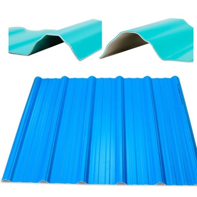 Plastic 1070mm High Pit Roof Tile Corrugated PVC UPVC Roofing Sheet for Colombia