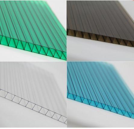 High Glossy Rain Protection Plastic Hollow Polycarbonate Sheets