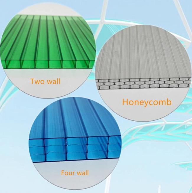 Polycarbonate Roofing Sheets High Surface Hardnessplastic Hollow Roof Tiles