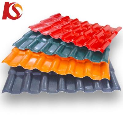 China Painel de telhas onduladas de plástico peso leve ASA PVC telhado de telhado espanhol com forma de bambu e comprimento personalizado à venda