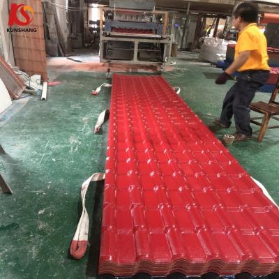 China PVC Surface ASA Spanish Style Synthetic Resin Roof Tile Tejas for Your Customer Requirements H.S Code 39259000 for sale