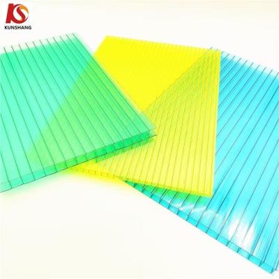 China UV Layer UV 50-70um 2100mm X Structure Honeycomb PC Polycarbonate Hollow Sheet for Roofing Application Protection for sale