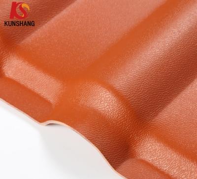 China Plastic Anti-impact PVC Spanish tile roof for house for sale