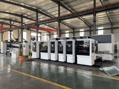 Cina 60 mm Automatica scatola ondulata scatola di cartone scatola Flexo Stampa Slotter Die Cutter Folder Gluer Linkage Line Machine in vendita