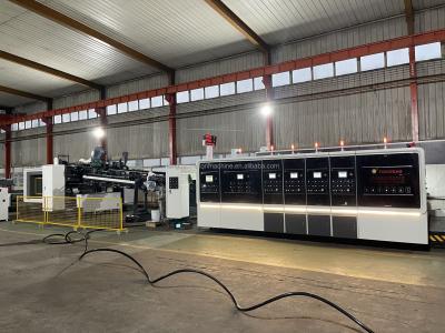 China 4 cores Impressão Slotting Die-Cutting Folder Glueing Strapping Box Making Line Machine à venda