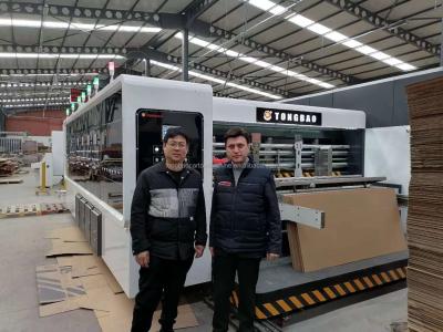China 4 cores Impressão Slotting Die-Cutting Folder Glueing Strapping Box Making Line Machine à venda