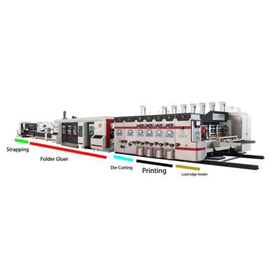China 12mm Corrugated Box Machine with Flexo Printer Slotter Die Cutter Folder Gluer Inline for sale