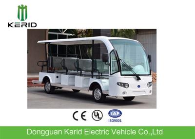 China White 14 Passenger Electric Sightseeing Car AC Motor / Electric Tour Bus for sale