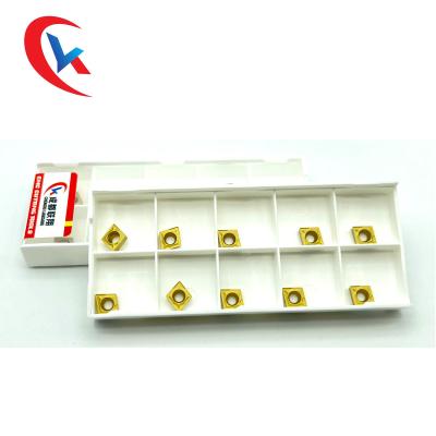 China CCMT060204 Steel Machining Tungsten Carbide Inserts Yellow Chemical Coating for sale