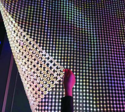 China 1110PCS/M2 Transparent Flexible Led Grid Screen RGB SMD for sale