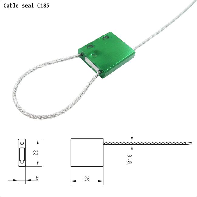 Nonpreformed steel cable wire container security seal lock