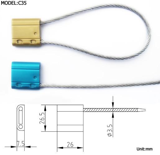 Steel cable seal lock in various colors