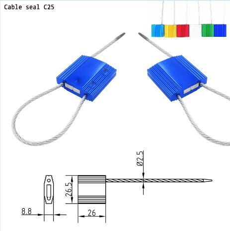 Close-up of cable seal lock mechanism
