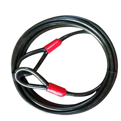 China Vinyl Coated Wire Rope Assembly Security Cable Lock with Loop Ends and 6x7 Construction in Customized Length for sale